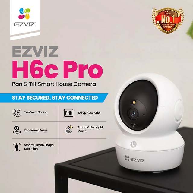 Ezviz H6c Pro 3MP Smart Color Night View Type-C Pan & Tilt Smart Home Baby Monitor Camera | Daraz.pk