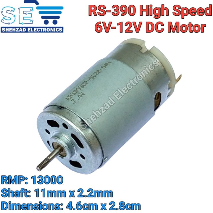 RS-390 High-Speed 6V-12V DC Motor – 13,000 RPM Compact & Powerful Motor ...