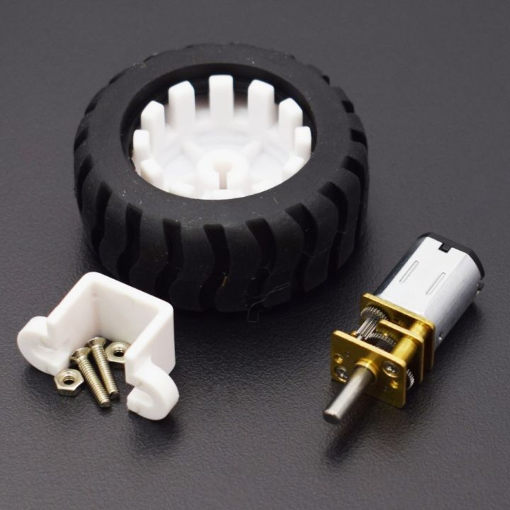 N20 Micro Gear Motor with Rubber wheels For Robot | Daraz.pk