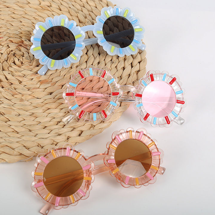 Cute Sunflower Baby Sunglasses Colorful Fashion Boy Girl Anti-UV ...