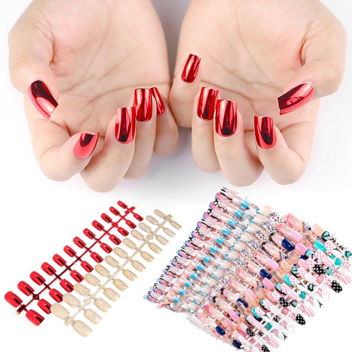 Finger concubine nail art finished 24 pieces electroplating magic ...