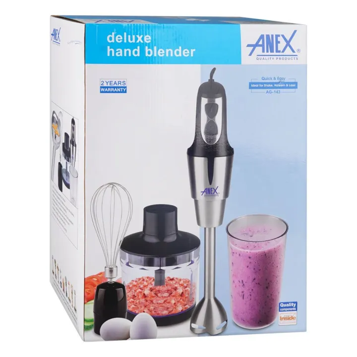 Anex AG-143 Deluxe Hand Blender – 500W Powerful Motor, Stainless Steel ...