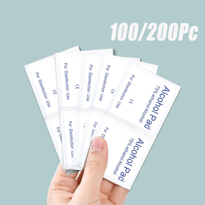 100/200PCS Alcohol Cotton Pads Disposable Individual Packaging Screen ...