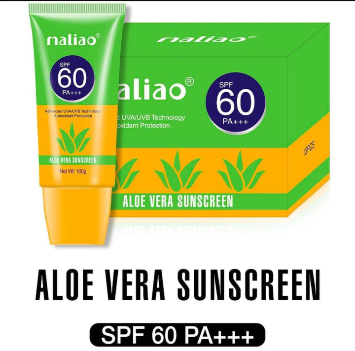 Maliao Aloe Vera Sunscreen SPF 60 PA+++ Broad Spectrum Sunscreen Sun ...
