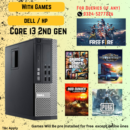 Core i3 2nd Generation Gaming Pc 4GB Ddr3 Ram 320 Gb Hard Disk 1 Gb ...