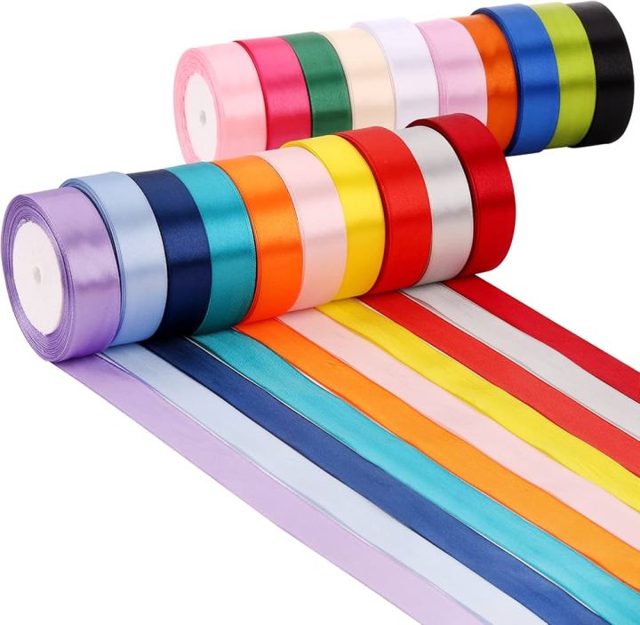 Pack of 3 Ribbon One Inch Width/ 10 yards Ribbon Roll/ Colorful Ribbon ...