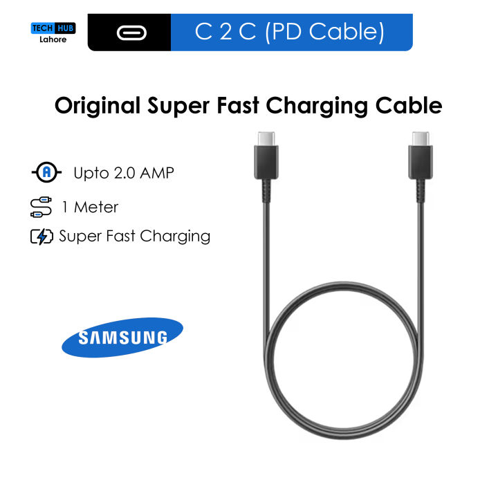 Original Samsung C2C Cable (Black) - C to C for all latest Mobile - 1 ...