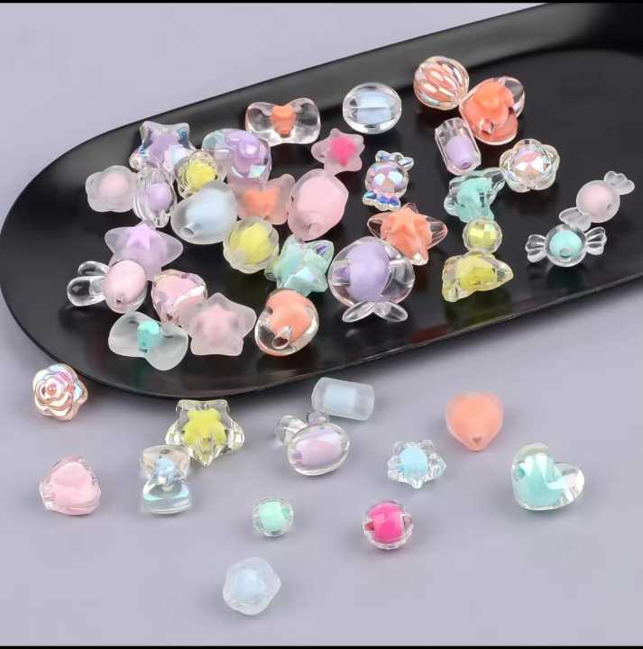 100/50/20 pcs 12mm Clear Acrylic Flowers Beads Loose Spacer Beads for ...