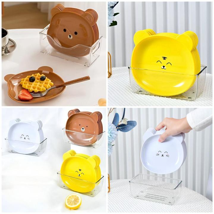 NEW Bear Plates Set: 8 Plates and 1 Holder Included in this 9-Piece ...