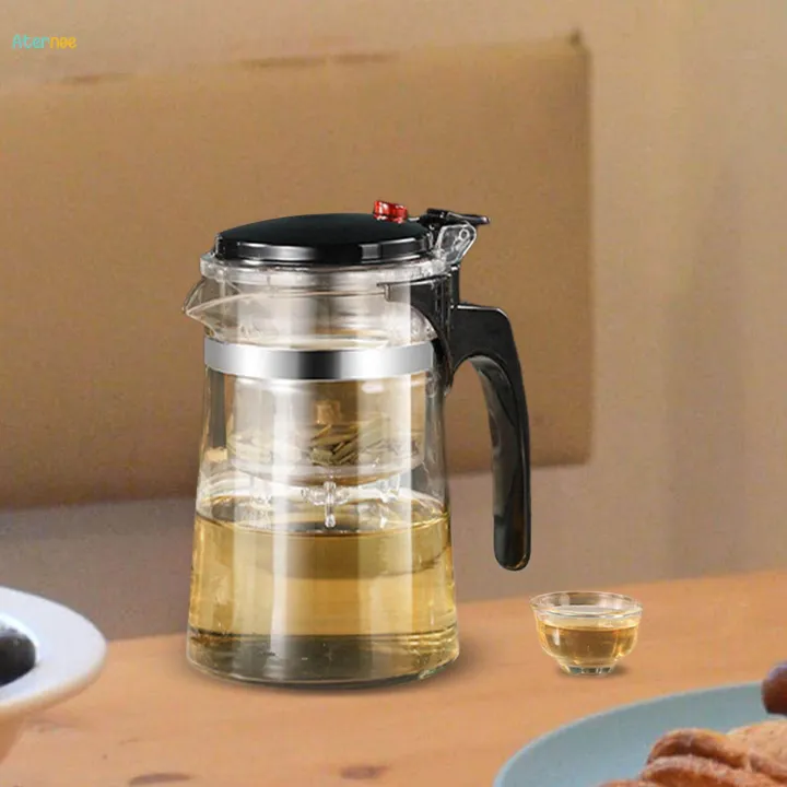 Glass Teapot with Strainer Heat Resistant Tea Kettle for Household ...