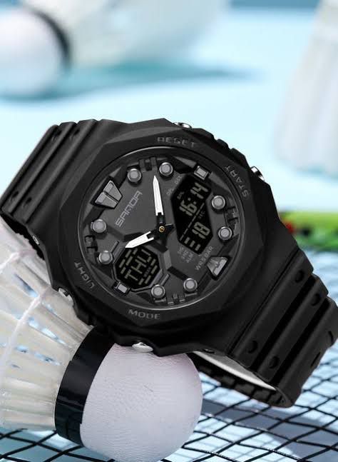 SANDA Dual Time Digital Sports Watch | Dual Time Display | PVC Strap ...