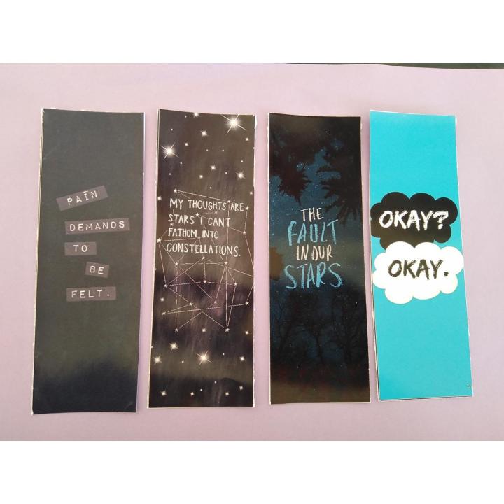 Bookmarks pack of 4 - Fault in our stars theme | Daraz.pk