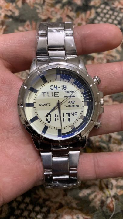 AW Collection Analog + Digital Men’s Watch – Dual Time LED Display ...