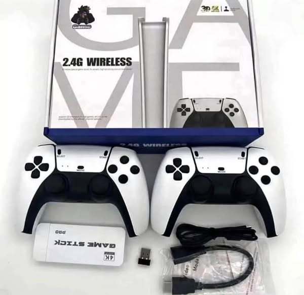 M15 Game Stick 4K Console 64GB with Dual 2.4G Wireless Controllers ...