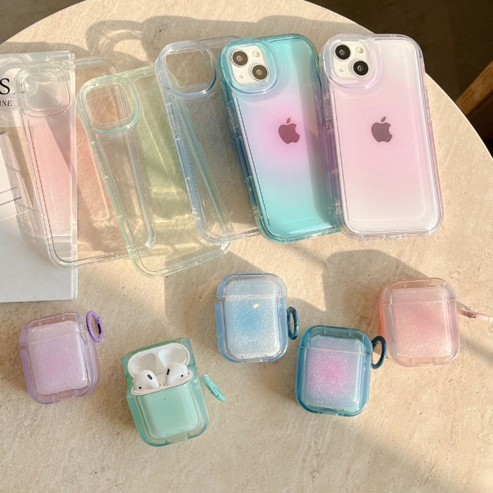Gradient High Transparent Case For AirPods Pro 2 Keyring Bluetooth ...