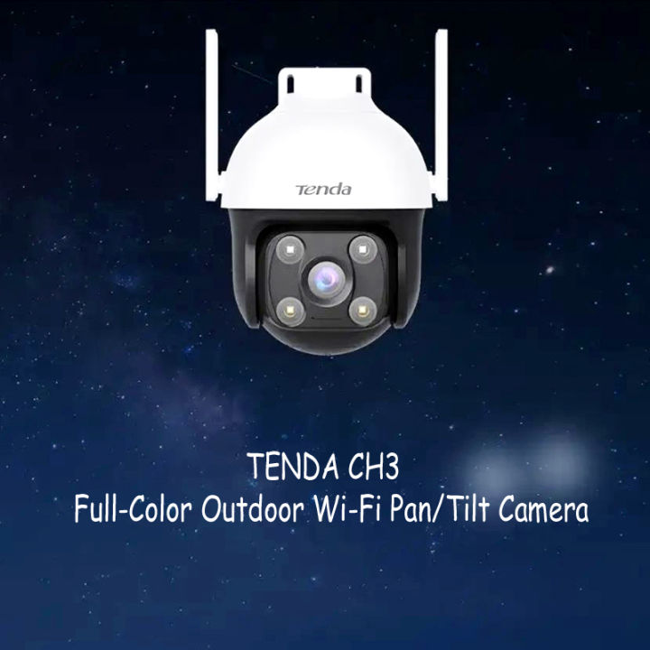 Tenda CH3-WCA 1080P Outdoor Wi-Fi Pan/Tilt Camera with Full-Color Night ...