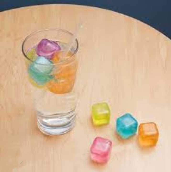 Reusable Ice Cubes in diffrent colors Pack of 12 /Square shape Ice ...