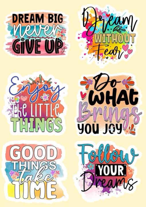 Pack of 6 - Motivational Stickers for Class Room - Teacher Reward ...