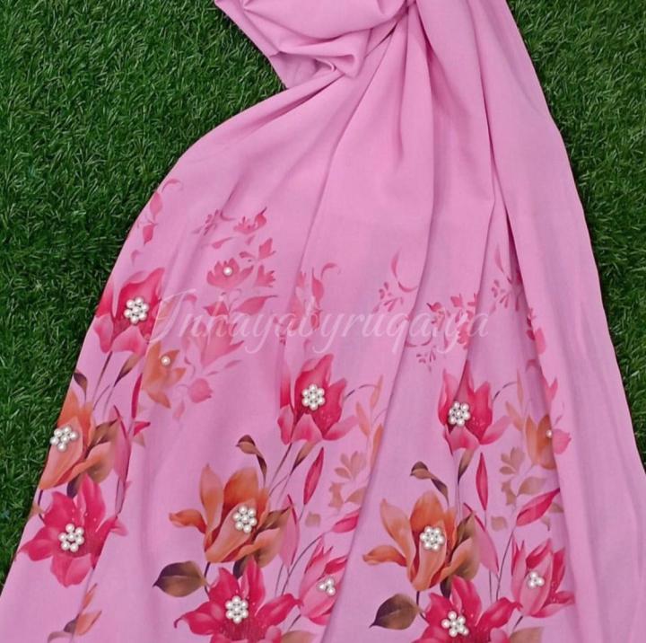 Digital Single Border Hijab 🧕 Luxury Georgette Hijab Stoles Scarves for ...