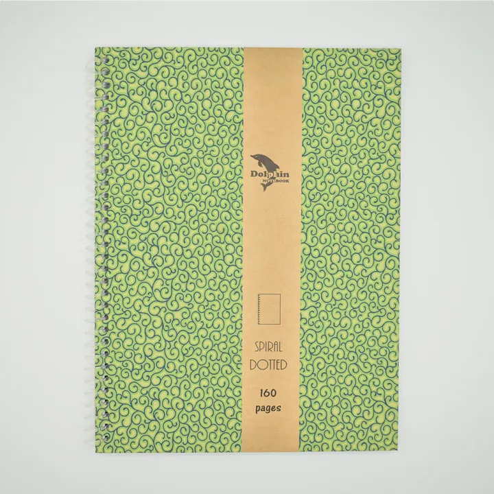 Dolphin Notebooks A4 Spiral - Floral Green - Dotted | Daraz.pk