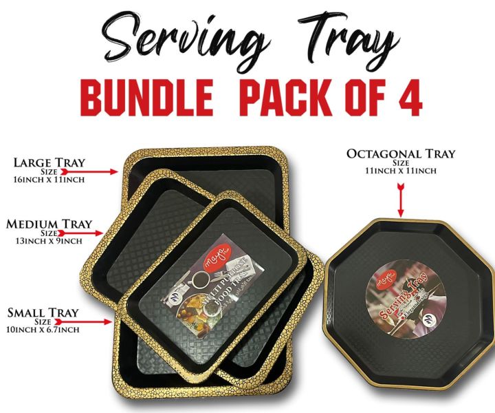 Versatile Tray Set of Plastic Trays for Serving, Decorating, and ...