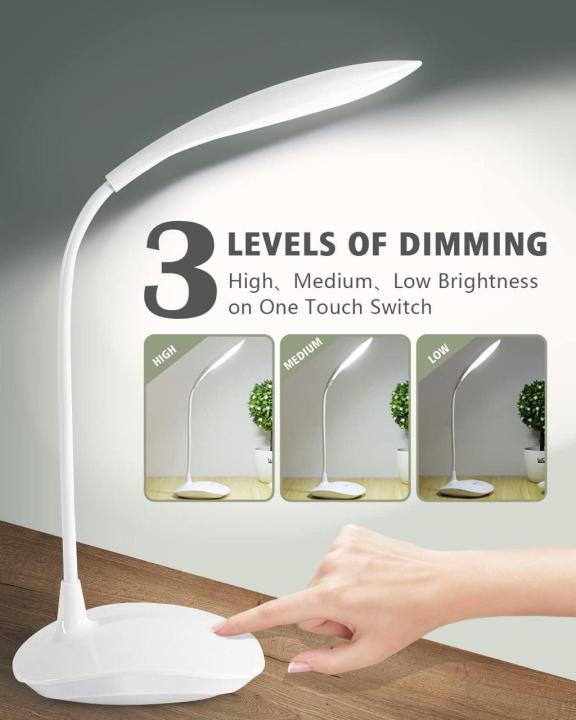 Modern Minimalist Desk Lamp – 3-Level Dimmer Eye Protection Reading ...