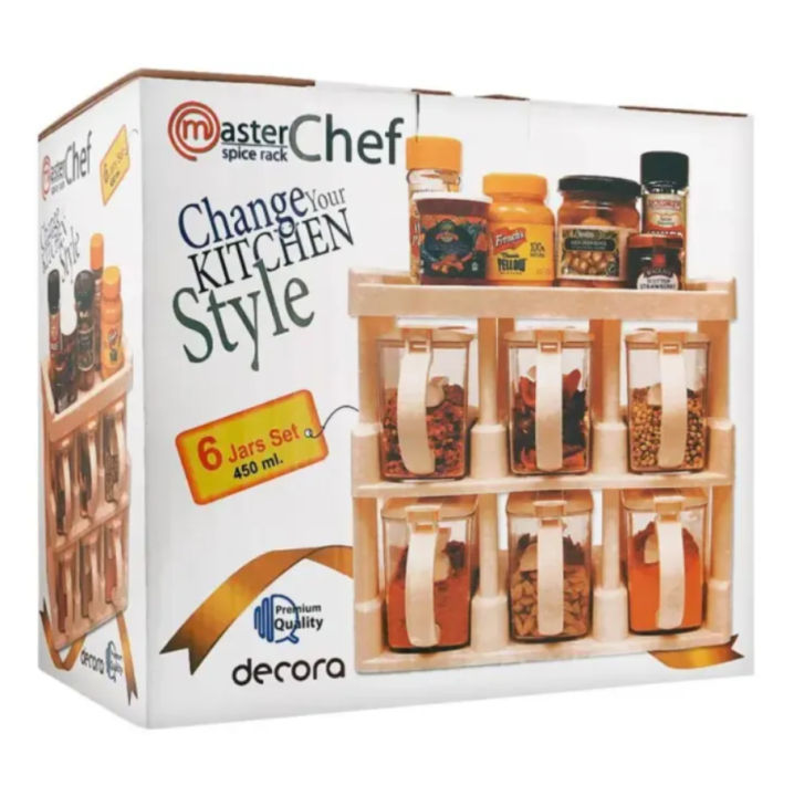 MASTER CHEF Spice Rack 6 Jars set Spice Containers | Daraz.pk