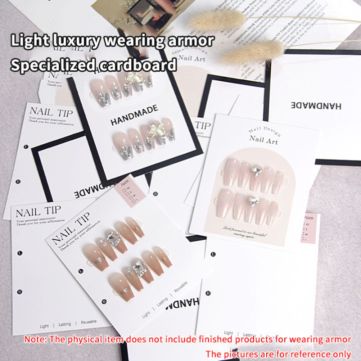 10Pcs Nail Display Cardboard Fake Nails Card Handmade For Press On ...