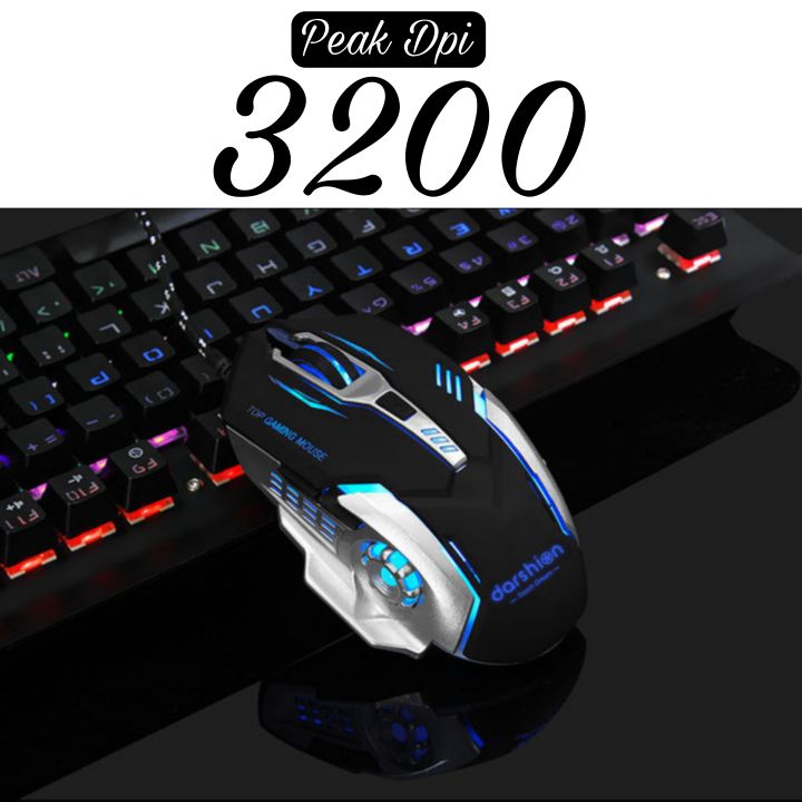 Professional RGB Wired 3200 DPI Competitive Gaming Mouse With Free Pad ...