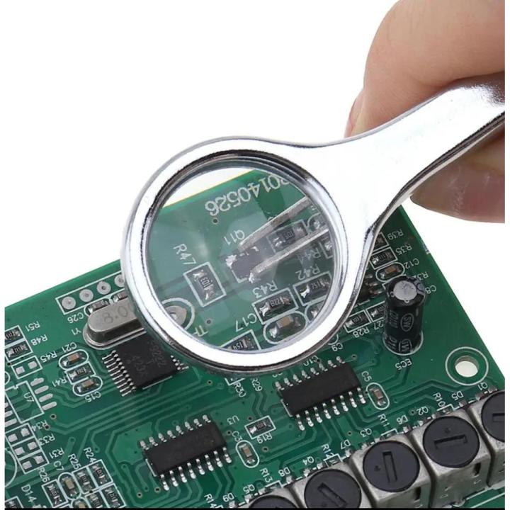 Handheld Magnifing Glass 10X 25mm Stainless Steel + Acrylic Optical ...