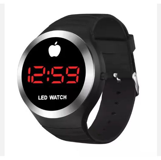 Apple Round Shape Led Digital Watch with Apple Logo Digital Watch-watch ...