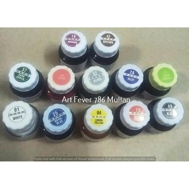 Glass Colors Set Of 12 (Transparent/ Crystalline ) Paints | Daraz.pk
