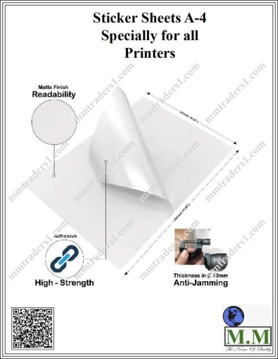A4 Sticker Paper Sheet For Shipping Labels Printable (Pack of 5 Pcs ...