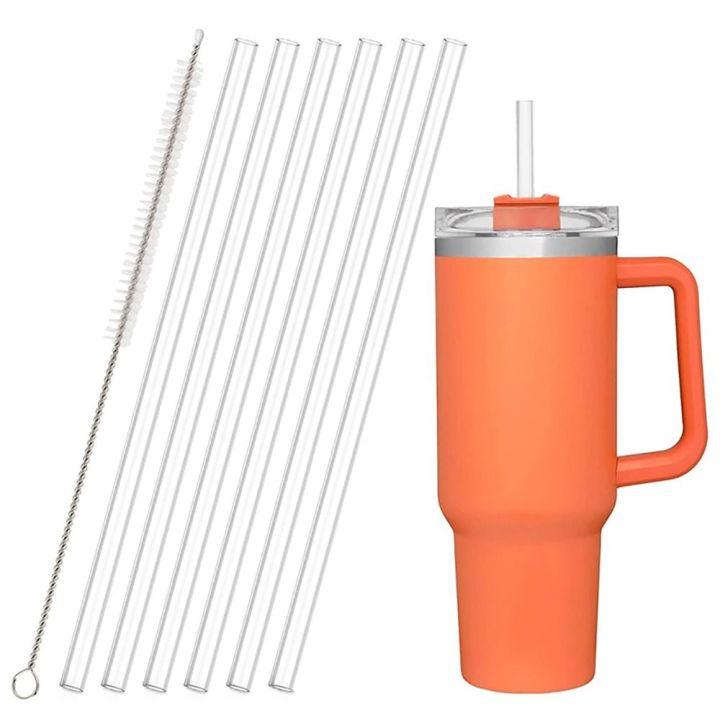 1Sets New Straight Plastic Straws Drinking with Brush Cup Straw ...