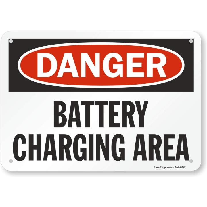 SmartSign - "Danger - Battery Charging Area" Sign | 7" x 10" Vinyl ...