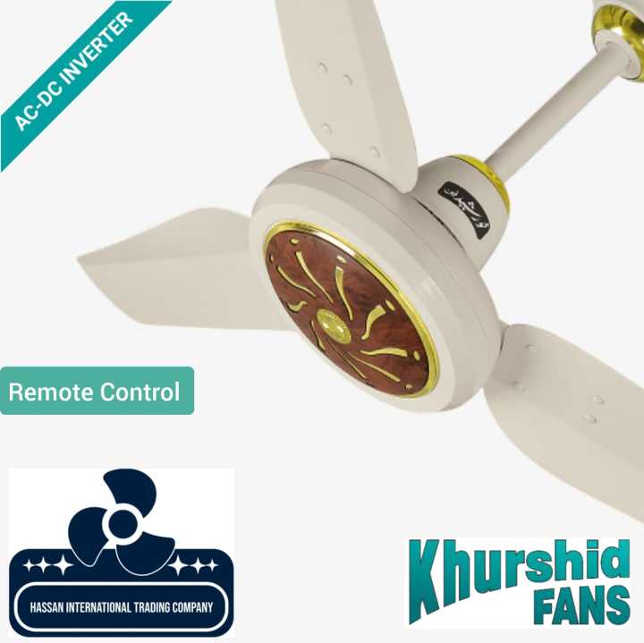 Khurshid Fan ICON (AC-DC Ceiling Fan Inverter Hybrid) Energy Saver - Remote Control Copper ...
