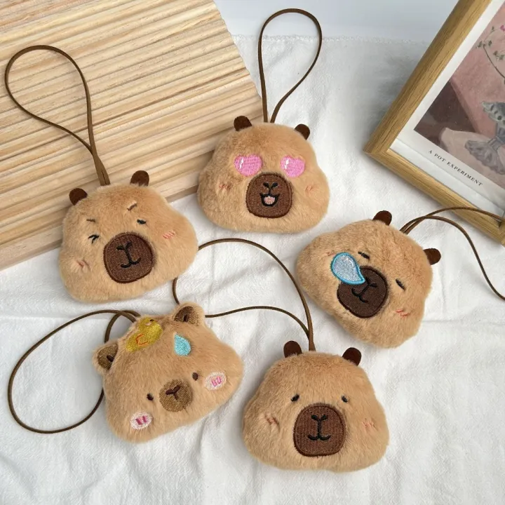Bag Hanging Squinting Capybara Plush Keychain Beeping Blinking Capybara ...