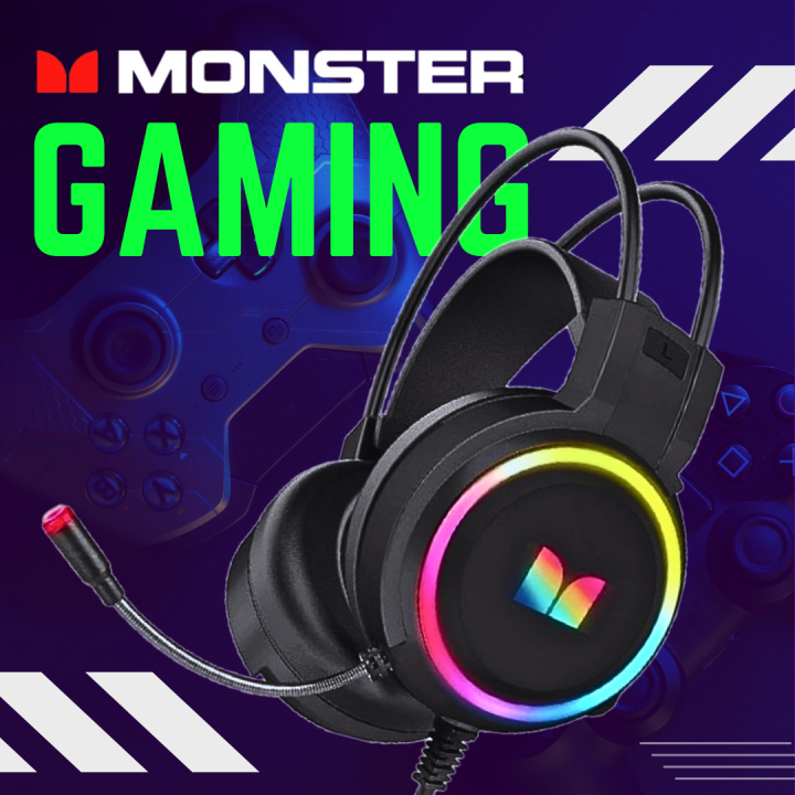 Monster Headphone PRO Gaming Headset Wired Over Ear Gaming Noise ...