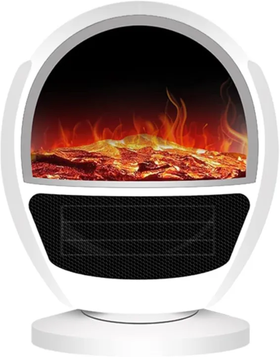 3D Simulation Flame Electric Fan Heater Portable Mini Ceramic Fan ...