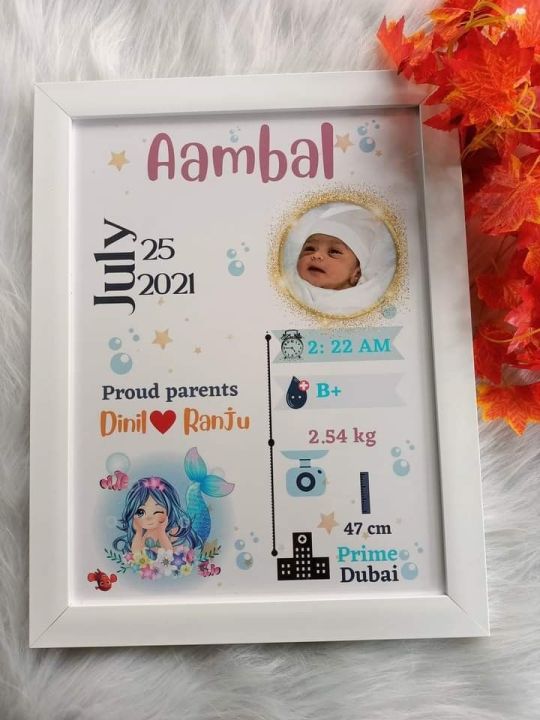 Customized baby boy Photo frame with unbreakable glass best for gifting ...