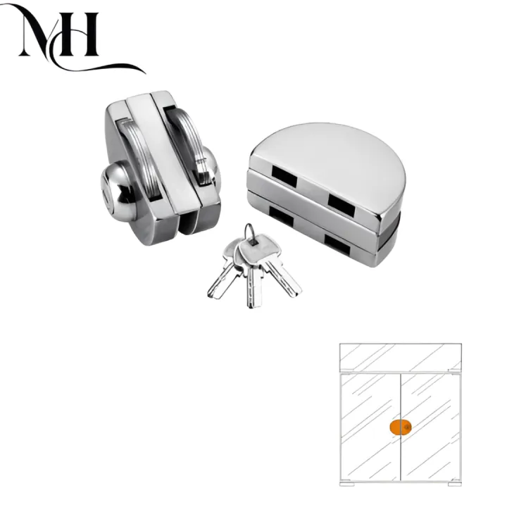 Glass Door Lock – Double Side D Lock with Keys | Sliding, Swing, Push ...