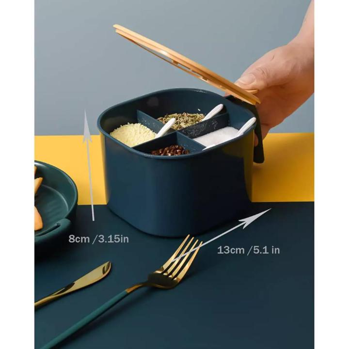 4 Grid Spice Seasoning Food and Masala Rack/Box/Container/Storage/jar ...