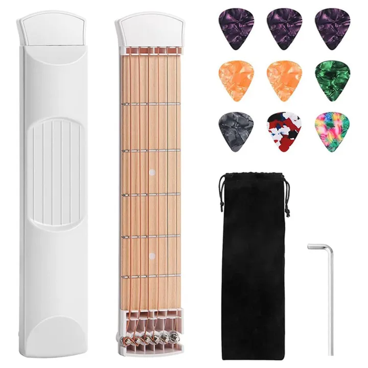 Pocket Guitar Practice Neck, Guitar Trainer 6 Fret Portable Guitar ...