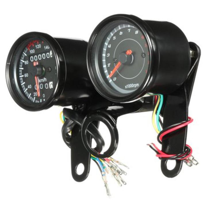LED Backlight Speedometer Dual Odometer Electric Tachometer (RPM) Metal ...