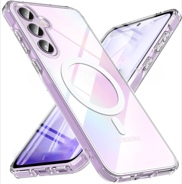 Magnetic Wireless Charge Clear Soft Bumper Hard Plastic Cover Case for Samsung Galaxy A16 A26 ...