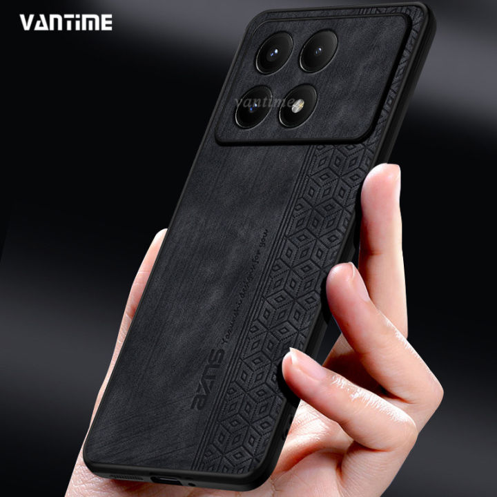 Vantime for Xiaomi Poco X6 Pro / Poco F6 Pro 5G Case Soft PU Leather Camera Protect Matte Back ...