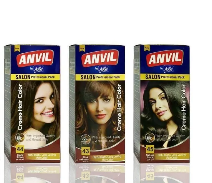 "ANVIL by Adore Saloon Professional Pack Creme Hair Color - 43 Dark ...