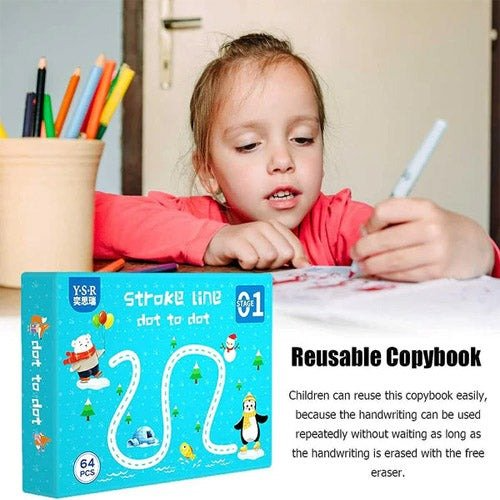 64 Page Reusable Children Tracing Book for Kids - Magic Tracing ...