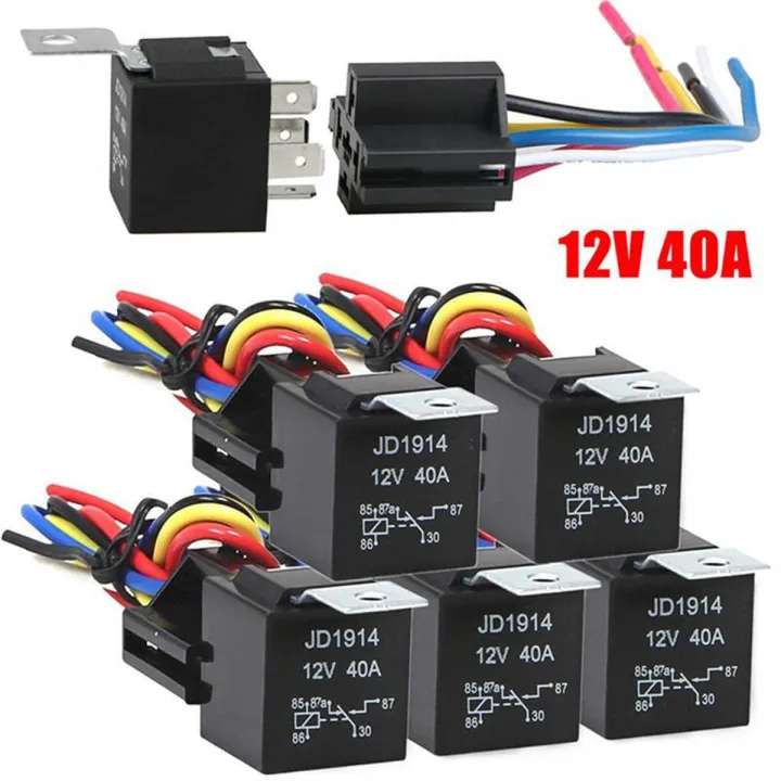 【Footprint】 FUYU Waterproof Automotive Relay 12V 5Pin 40A Car Relay 12V ...