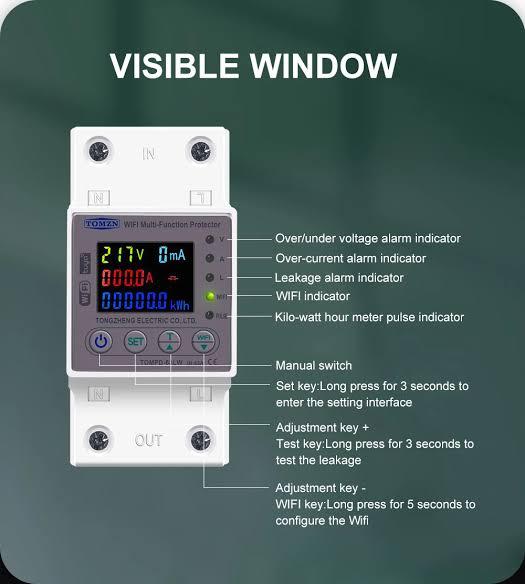 TOMZN Energy Meter Kwh Metering Over Under Voltage Protector Circuit ...